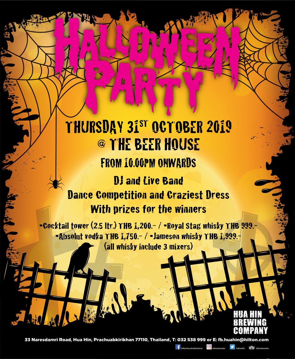 Halloween at Hilton Hua Hin Resort & Spa – Thursday 31st October 2019 ...