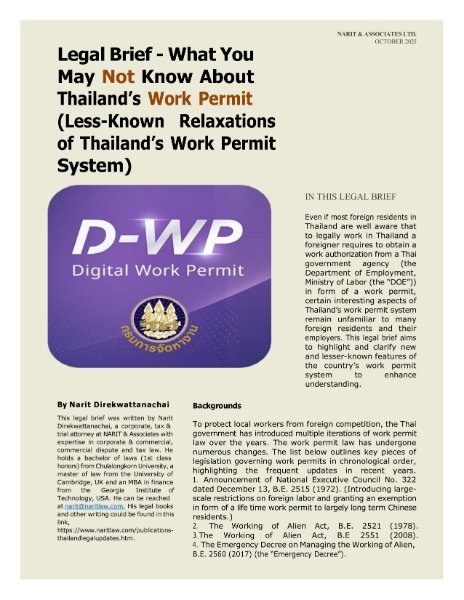 Legal Brief – What You May Not Know About Thailand’s Work Permit - Thai ...
