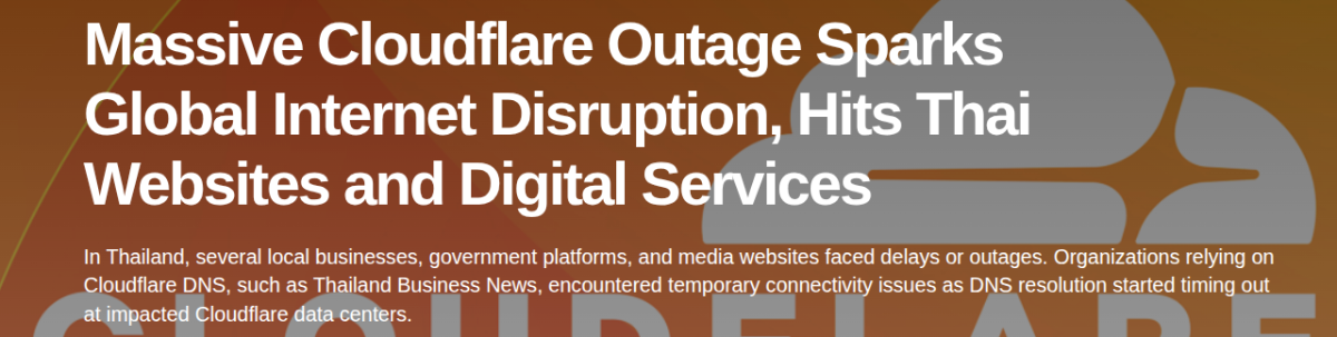 Massive Cloudflare Outage amid...Excuses? - ASEAN NOW Community Pub - Thailand News and ...